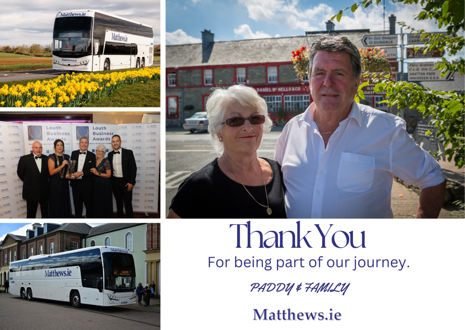 Thank You For Being Part Of Our Journey - Matthews Coach Hire